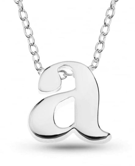 Sterling Silver Lower Case Initial Necklace Dolce Valentina