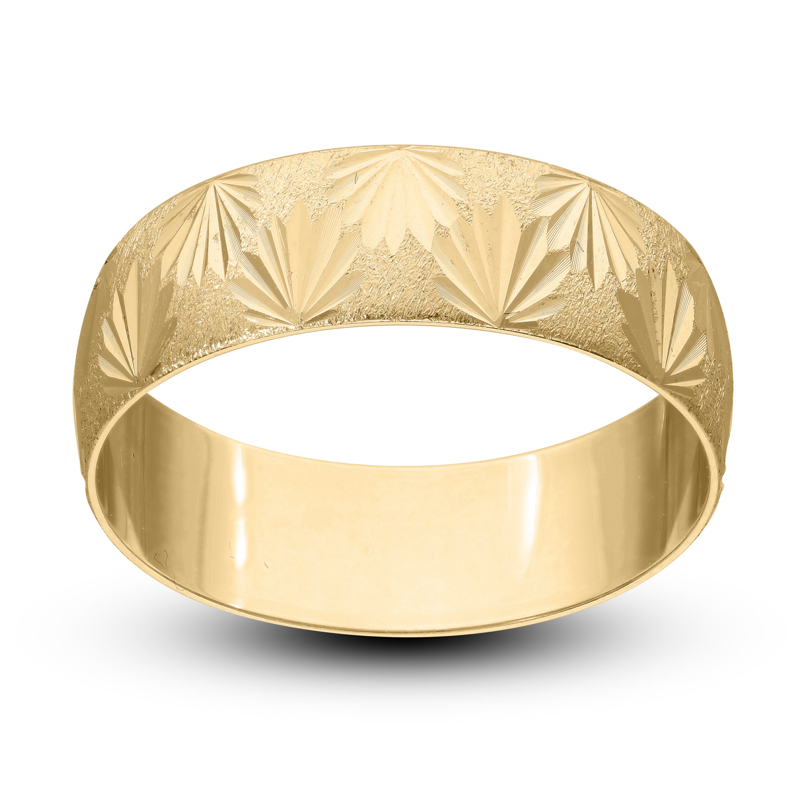 Personalised 9ct White or Yellow Gold Groom's Wedding Ring Matt with D ...