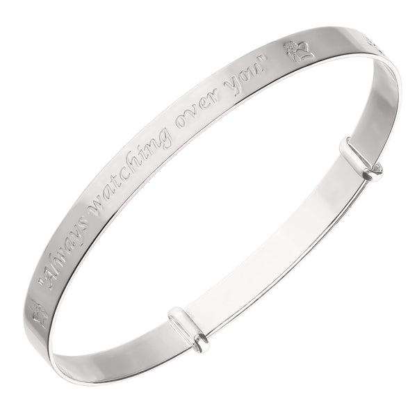Children's Customised Guardian Angel Bangle in Silver or 18ct Gold Pla ...